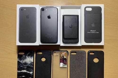 iPhone 7 Black 32 gb рст + smart battery case + 5