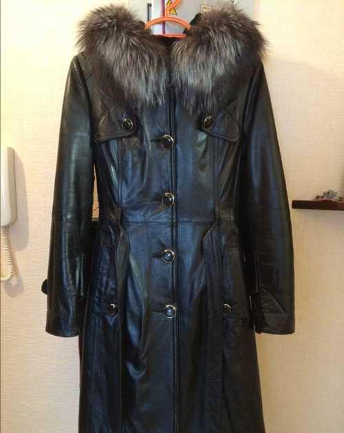 Красивая дубленка из нат. кожи, р.42