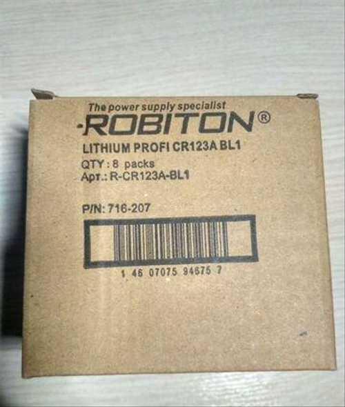Литиевые батарейки Robiton CR123A Lithium Profi 3