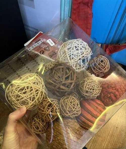 Декоративные плетеные шарики, шишки, саше в вазон