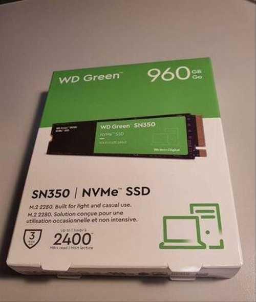 SSD диск M2 NVMe WD Green SN350 960gb