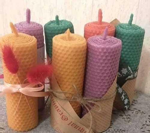 Свечи из натуральной цветной вощины