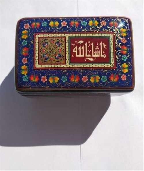 Шкатулка ислам лаковая миниатюра состояние новой