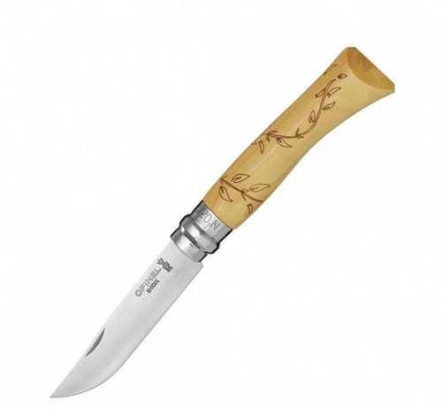 Нож Opinel №7 Nature самшит гравировка листья