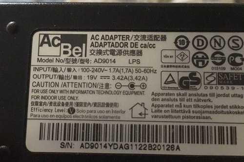 Адаптер, зарядное устройство 19 вольт 3,4 ампер