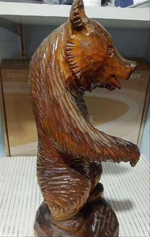 Статуэтка медведь, дерево, СССР