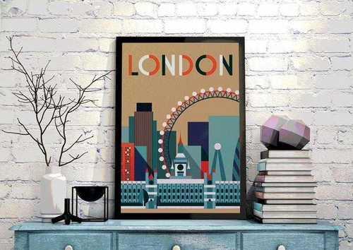 Плакат "Просто Постер" Лондон 60x90 в подарочном тубусе