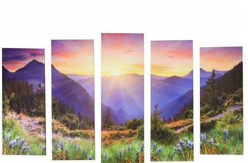 Картина модульная на подрамнике "Восход в горах"