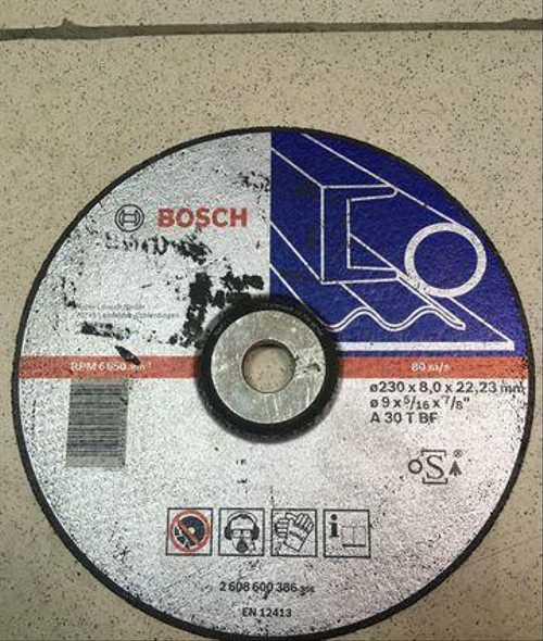 Круг шлифовальный Bosch металл Ф230х8 (386)