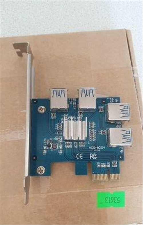 Переходник Разветвитель PCI-E - 4xUSB (Riser)