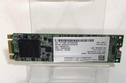 240 гб SSD M.2 накопитель Intel 540s