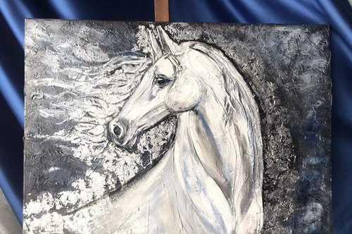 Картина на холсте «Белый конь свободы» 80х60см