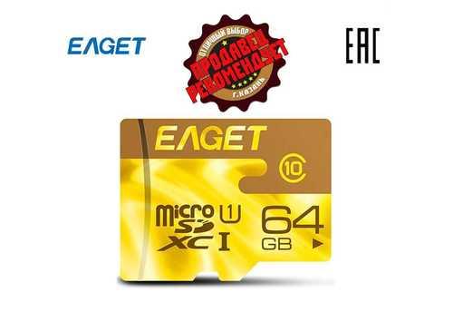 Micro SD card eaget F2 64гб 10 class Новые