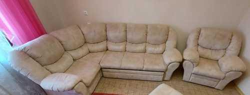 Набор мягкой мебели 3 предмета(диван, пуф, кресло)