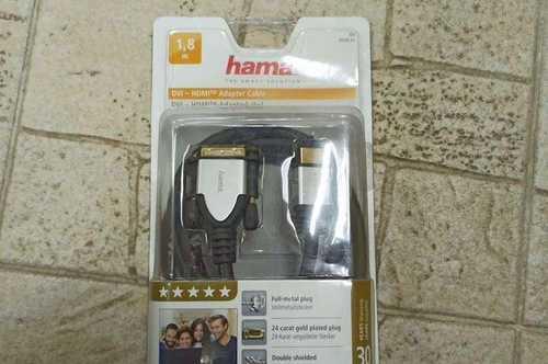 Кабель hama H-54533, DVI-D(m) - hdmi (m), Gold, 1