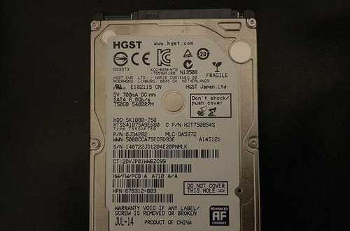 Жесткий диск HDD 2.5" 750GB SATA-III 5400 (hgst)