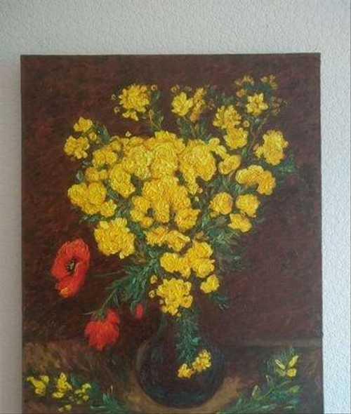Картина Ван Гог "Ваза с красными маками" своб.коп