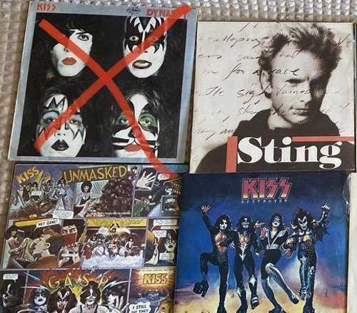 Виниловые пластинки Kiss, Sting, The Beatles