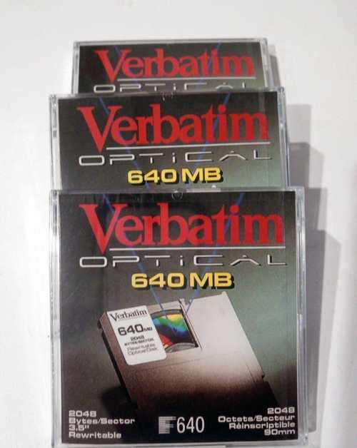 Магнито-оптические диски Verbatim MO 640MB 3.5"