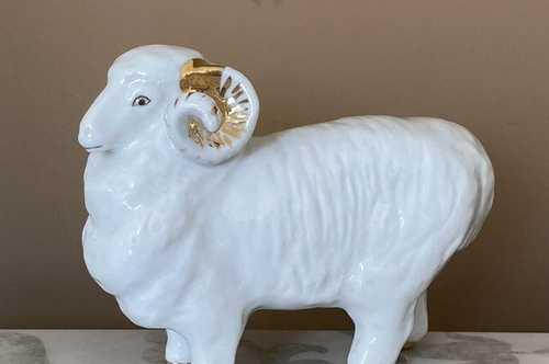 Старинная фарфоровая статуэтка Овца Баран лфз