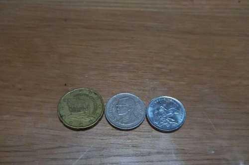 Монеты евро, бат, цзяо