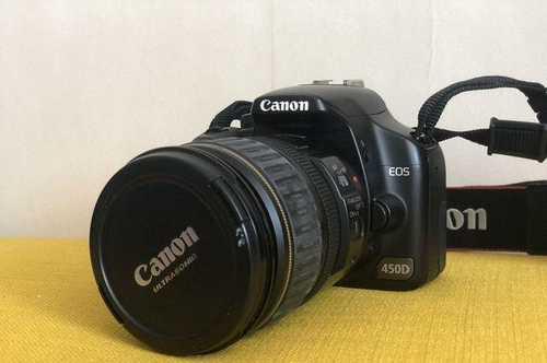 Зеркальный фотоаппарат Canon EOS 450D объектив 28