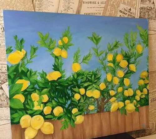 Картина маслом "Лимонное дерево"