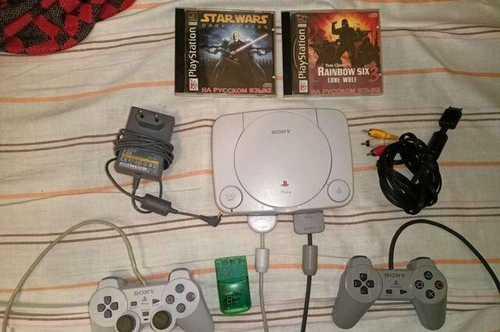 Sony playstation 1 ps1 + 2 игры