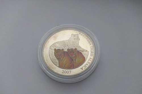 Серебряная монета Тигры (2007, Монголия)