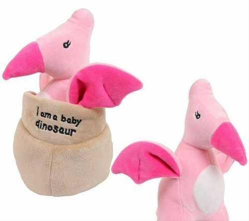 Мягкая игрушка ABtoys Dino Baby Динозаврик розовый в яйце, 19см M4982