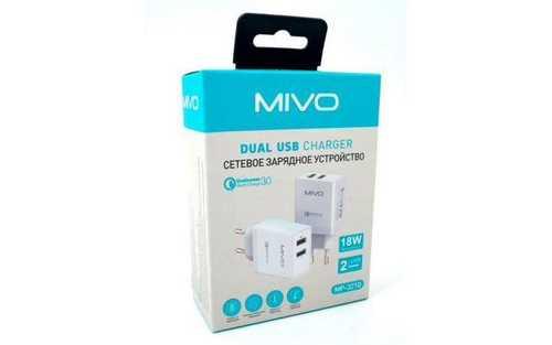 Быстрая зарядка 18W сзу Mivo MP-321Q 2 USB