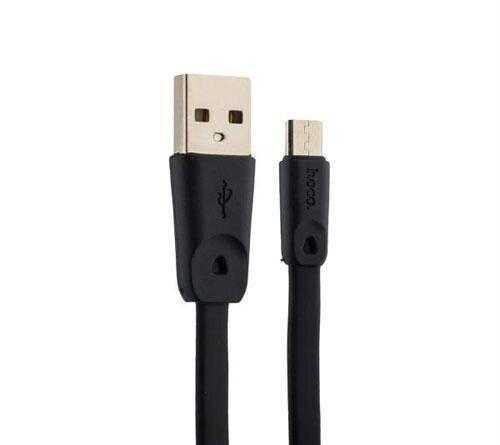 USB дата-кабель Hoco microUSB (черный, 2 метра)