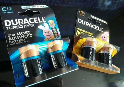 Новые Alkaline C батарейки duracell,duracell turbo