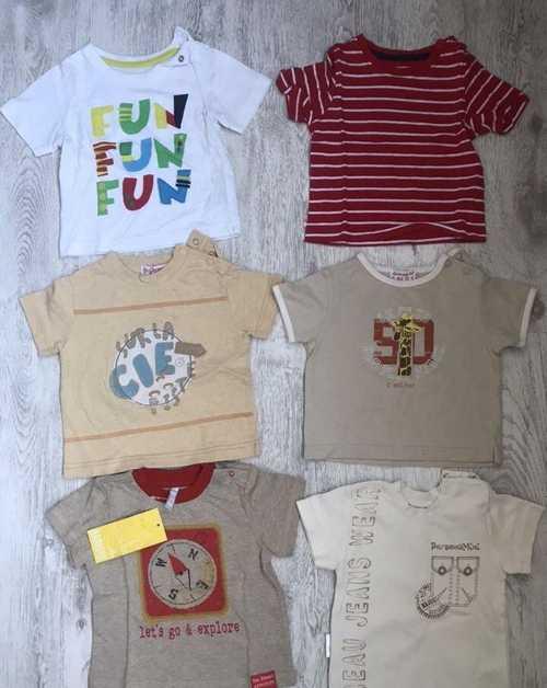 Футболки 6 шт mothercare, les compagnie 6-9 мес 68