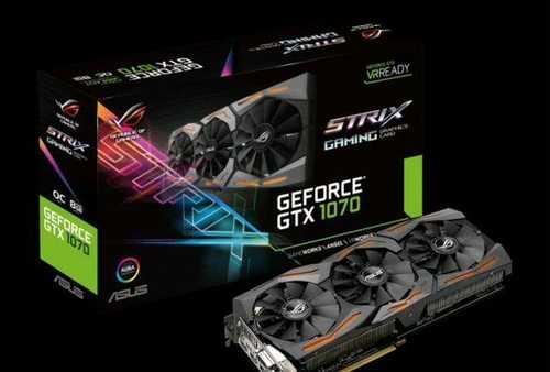 Видеокарта GTX 1070 asus Strix O8G