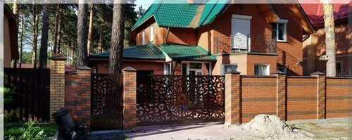 Откатные ворота с калиткой