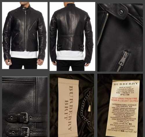 Burberry Brit Men Leather Biker Jacket Байкерская