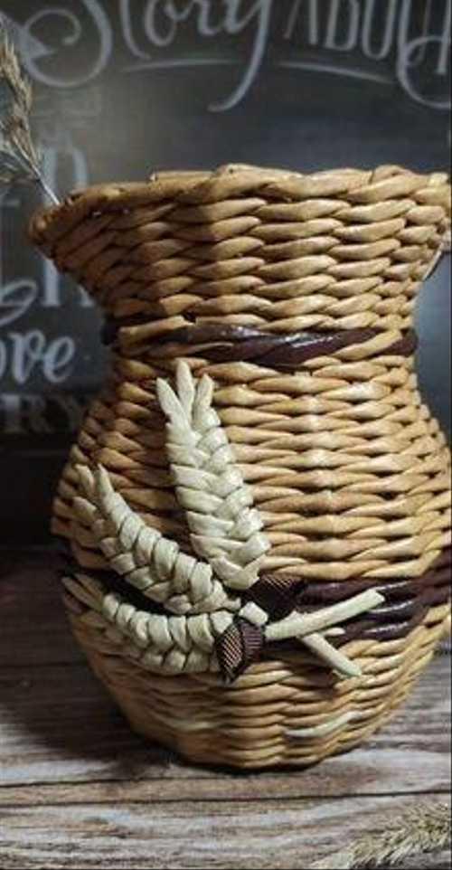 Плетенный кувшин - ваза (ручная работа)