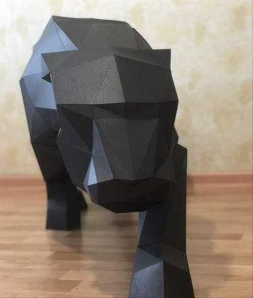 Фигур Пантера полигональная из картона