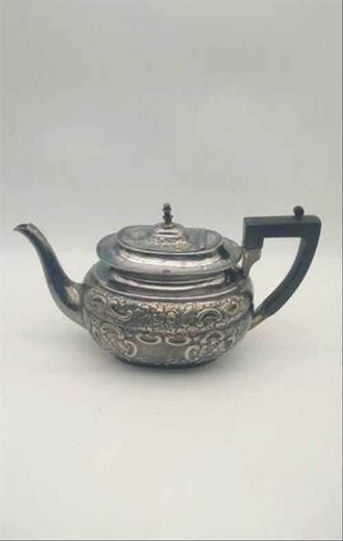 Антикварный чайник, серебрение Англия нач. XX в