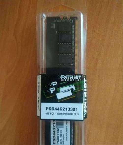 Озу Patriot DDR4 4GB 2133MHz