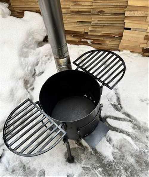 Печь под казан с трубой + казан 8 л