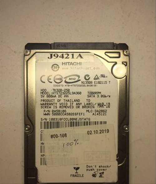 Жёсткий диск HDD hitachi 7K320-250 250gb