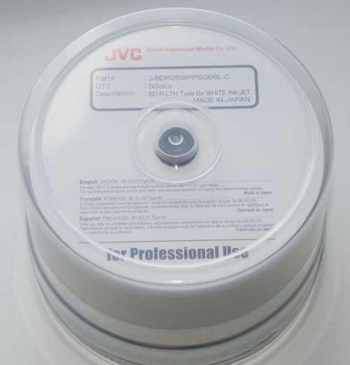 BLU-RAY JVC BD-R 25Gb Taiyo Yuden, LTH, printable