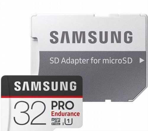 Карта памяти Micro SecureDigital 32Gb sdhc Samsung PRO Endurance class10 UHS-I U1 (MB-MJ32GA/RU) + адаптер SD