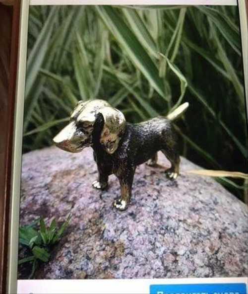 Статуэтка бронза собака порода Бигль