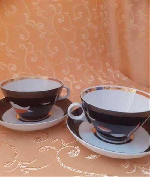 Чашка чайные пары Дулево рыбки СССР