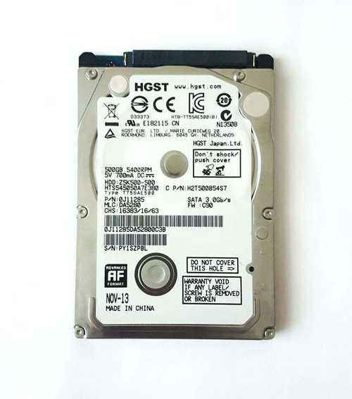 Жесткий диск HDD 2.5" hgst 500Gb для ноутбука
