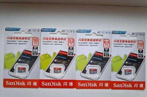SanDisk 16gb 32gb 64gb 128gb новая MicroSD