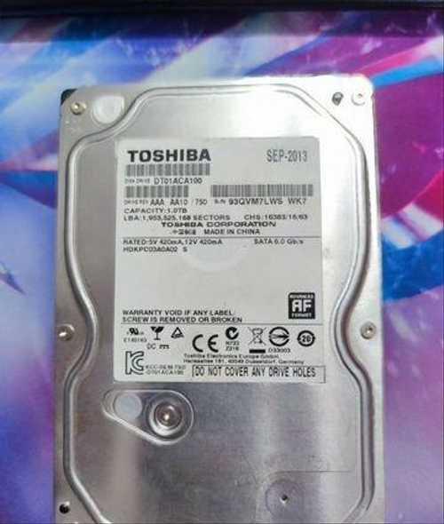 Жесткий диск 1000 GB 1тб Toshiba DT01ACA100 б/у 2
